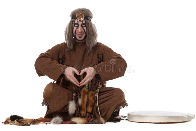 Smiling Shaman Making Magic Looking at Camera Stock Photo - Image of ...