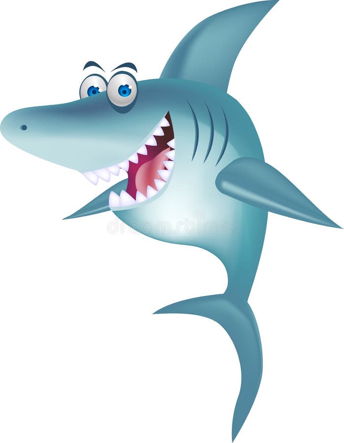 Smiling shark cartoon stock illustration. Illustration of nature - 28276375