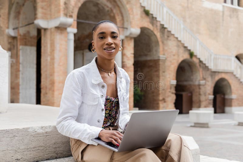 Smiling Short Haired African American Freelancer Stock Image - Image of ... Smiling Short Haired African American Freelancer Stock Image - Image of ...