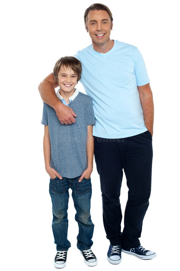 Father and Son Rejoicing Together Stock Image - Image of full ...