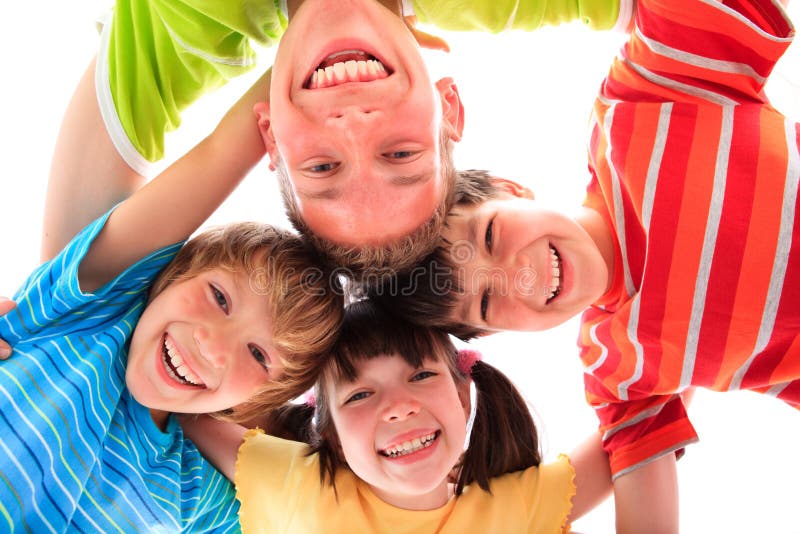 Smiling siblings in circle stock image. Image of beauty - 11238181