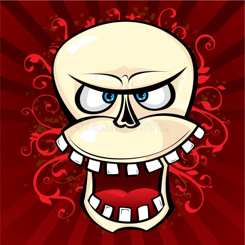 Smiling Skull stock vector. Illustration of ribbon, retro - 6360268