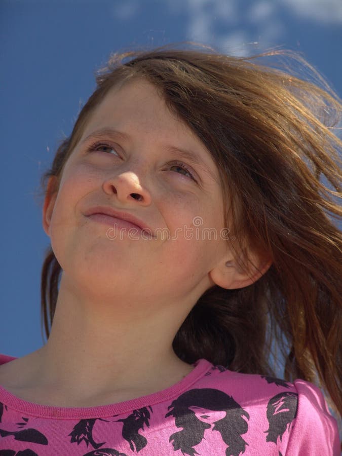 Smiling at the sky stock photo. Image of sunshine, brown - 4690836