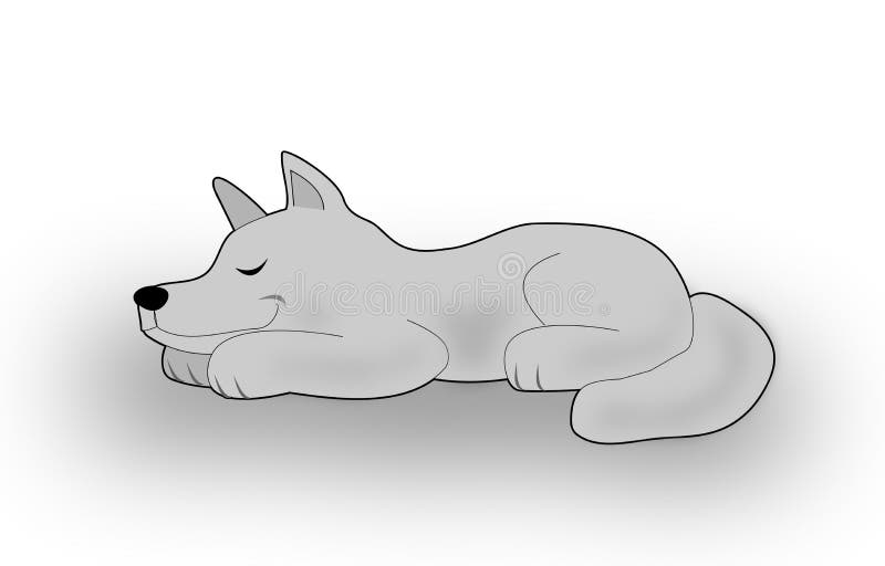 Wolf Laying Down Drawing