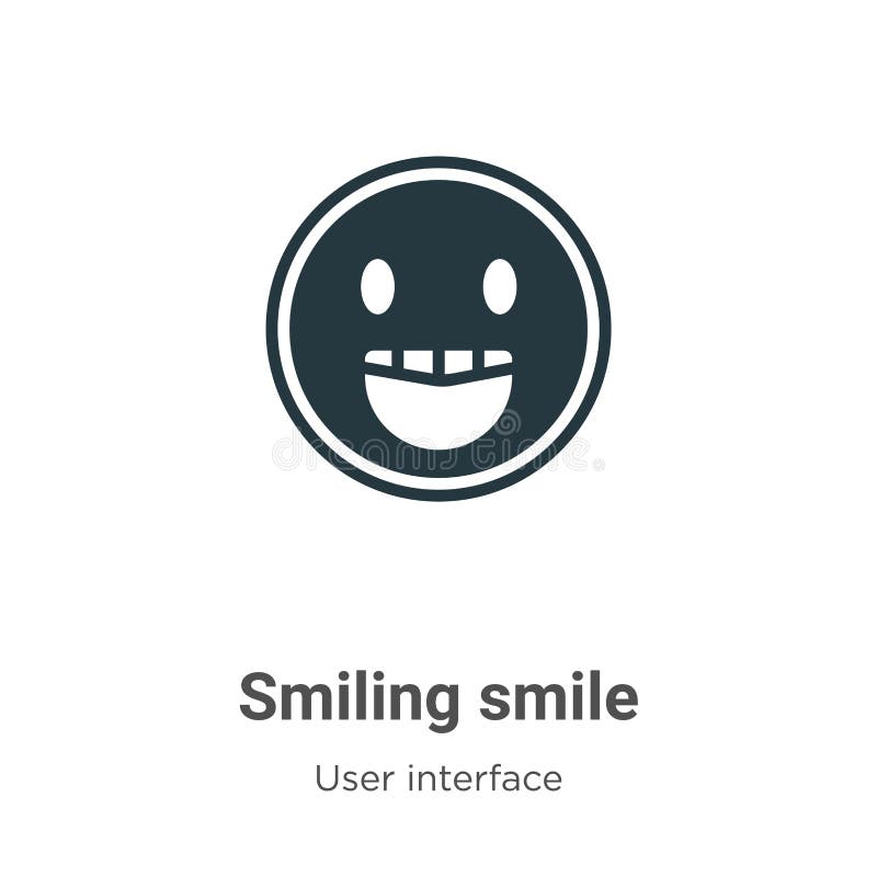 Smiling Smile Vector Icon on White Background. Flat Vector Smiling ...