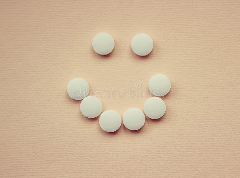 Smiling Smiley of White Tablets, Joy Stock Photo - Image of industry ...