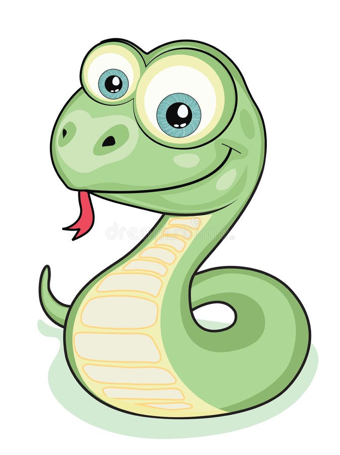 Smiling snake stock vector. Illustration of happy, comic - 28673521