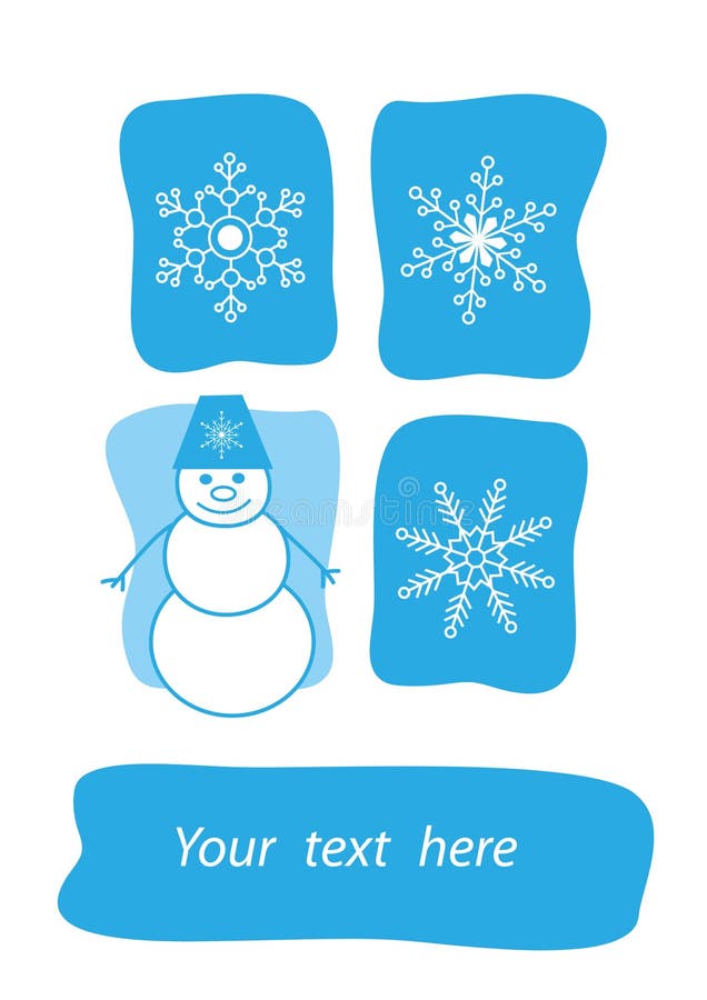 Smiling Snowball and Snowflakes Stock Vector - Illustration of cartoon ...