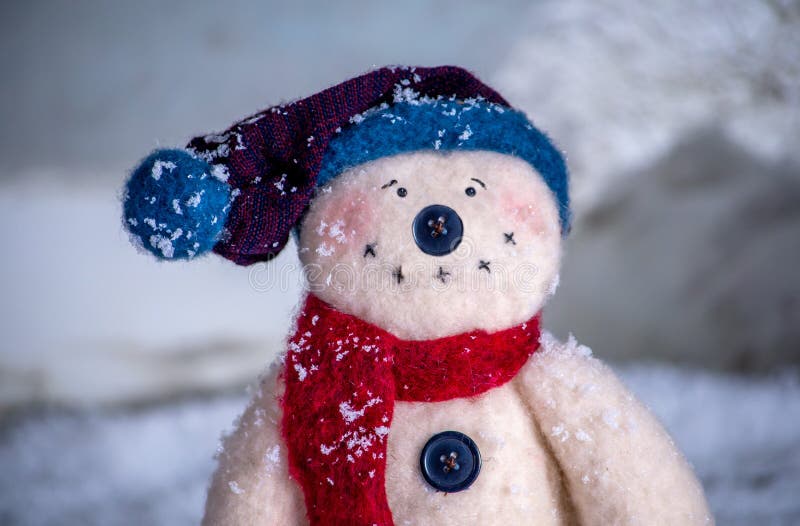 Smiling Snowman Portrait in the Snow Stock Image - Image of beautiful ...