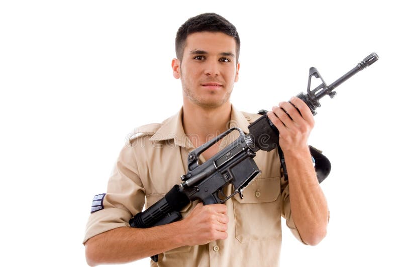 Man with Assault Rifle stock photo. Image of male, minority - 45220886