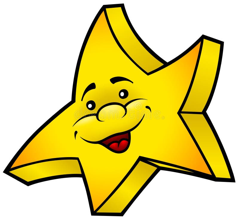 Smiling Star stock vector. Illustration of clipart, yellow - 19133682