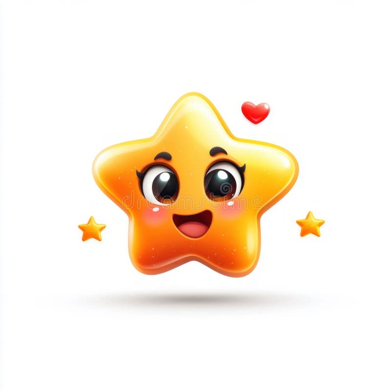 Smiling Star Emoji Character Stock Illustration - Illustration of face ...