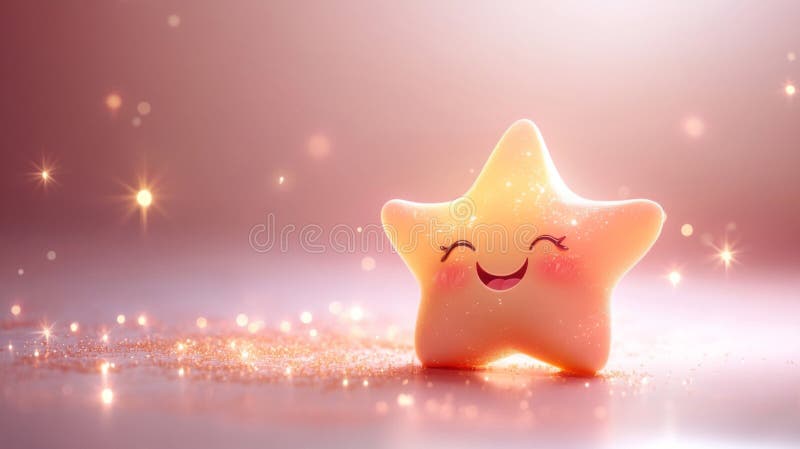 Smiling Star with Glitter Background Stock Illustration - Illustration ...