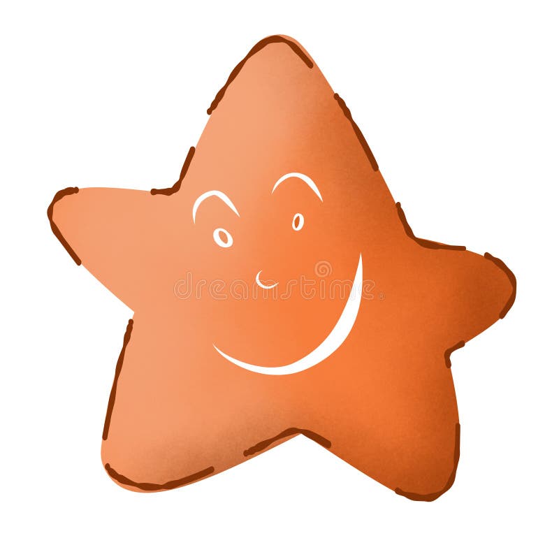 A Smiling Star in the Clouds with Glowing Eyes, AI Stock Illustration ...