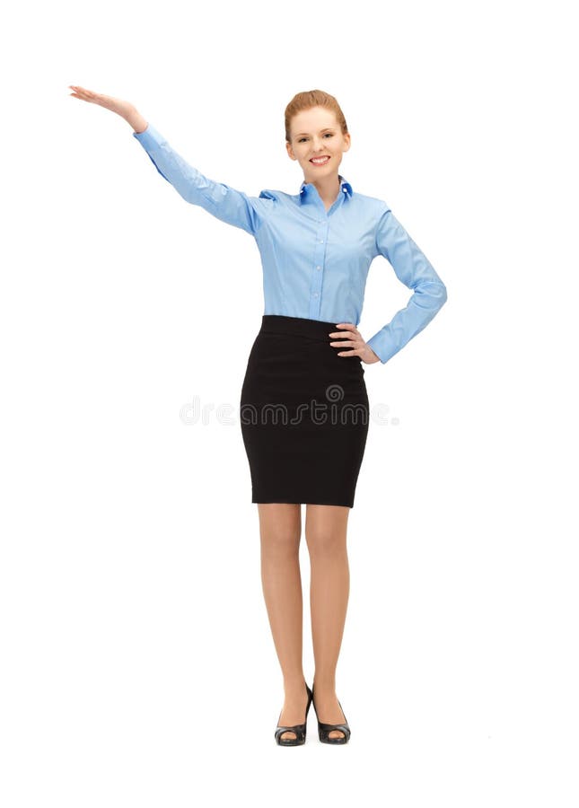 Smiling Stewardess Showing Direction Stock Photo - Image of hostess ...