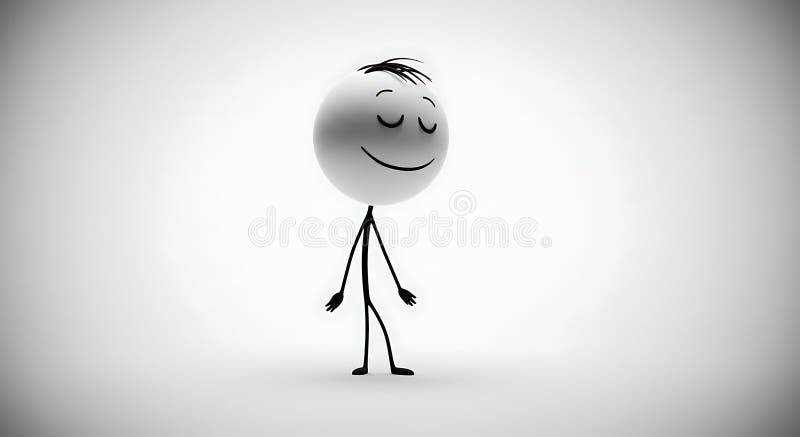 Serene AI-Generated Stick Figure Stock Illustration - Illustration of ...