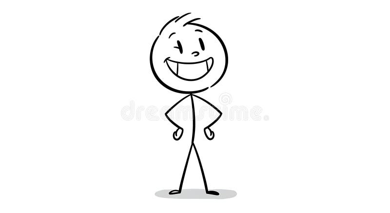 Happy Stick Figure stock illustration. Illustration of emoticon - 376014397