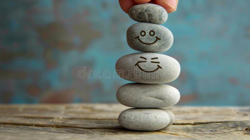 Smiling Stones Balance.AI Generated Image Stock Photo - Image of simple ...