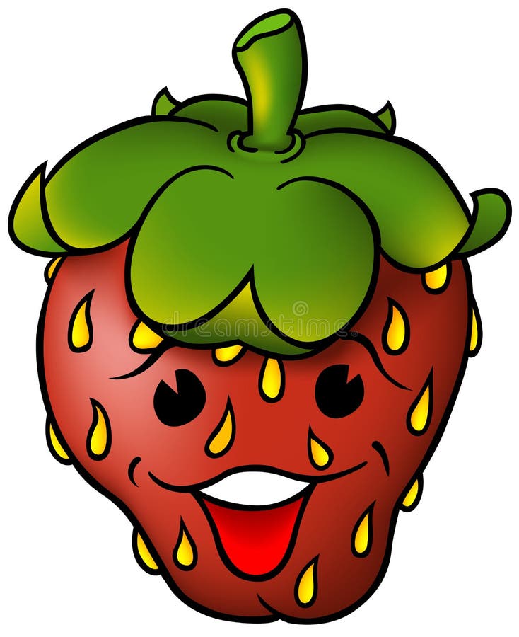 Cheerful Cartoon Raspberry Character Stock Vector - Illustration of ...