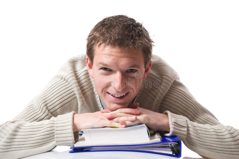 Thinking in an exam stock image. Image of guessing, thinking - 23515767