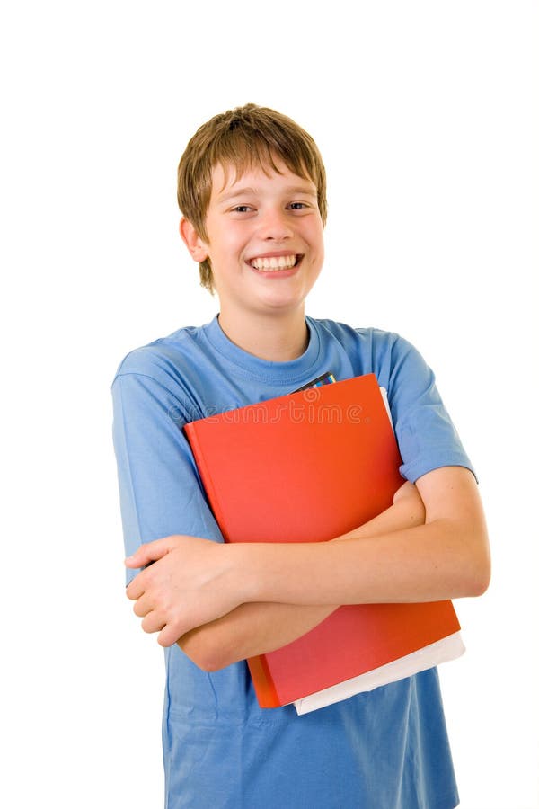 Smiling Student with Colorful Books Stock Photo - Image of teenager ...