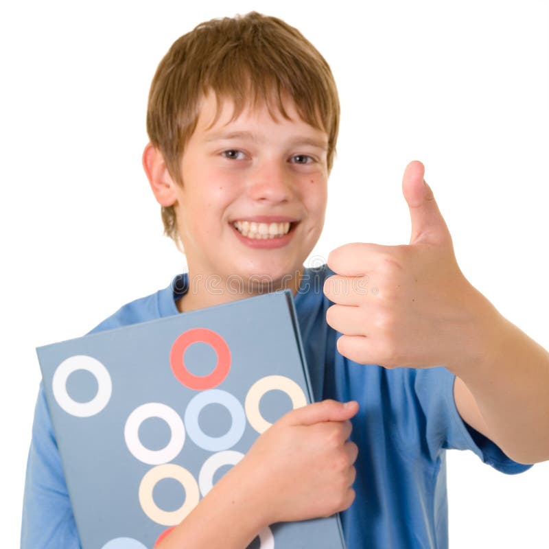 Smiling Student with Colorful Books Stock Photo - Image of learn ...