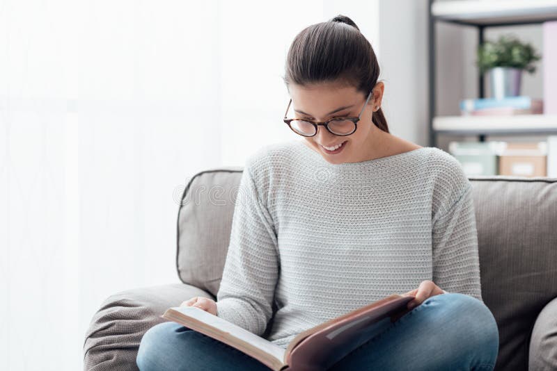 Smiling student at home stock image. Image of enjoying - 88882309