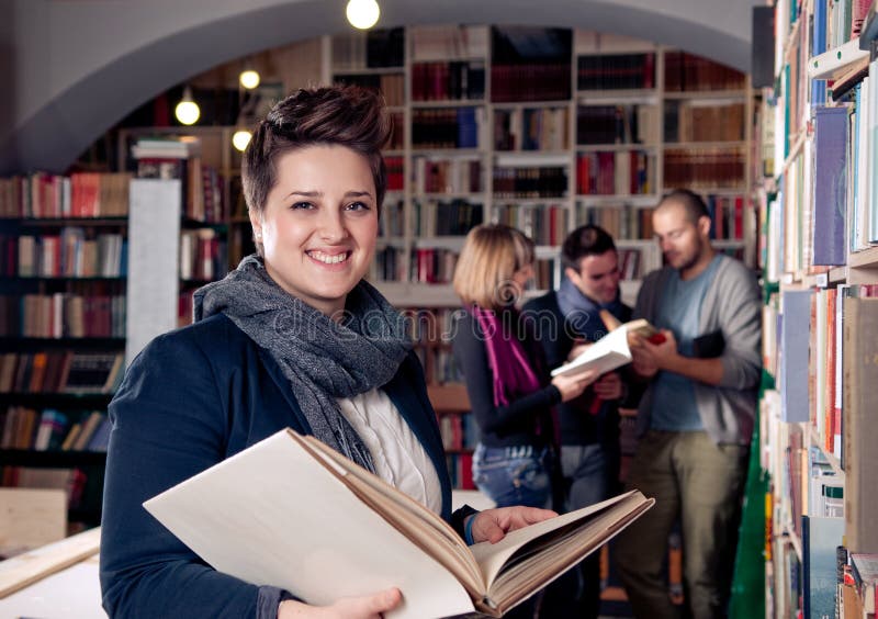 Handsome Student in Library Stock Image - Image of happiness, modern ...