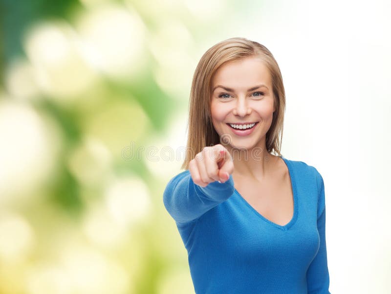 Smiling Student Pointing Finger at You Stock Photo - Image of person ...