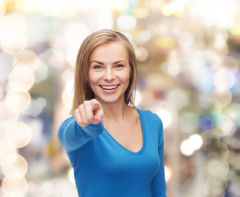 Smiling Student Pointing Finger at You Stock Photo - Image of learning ...
