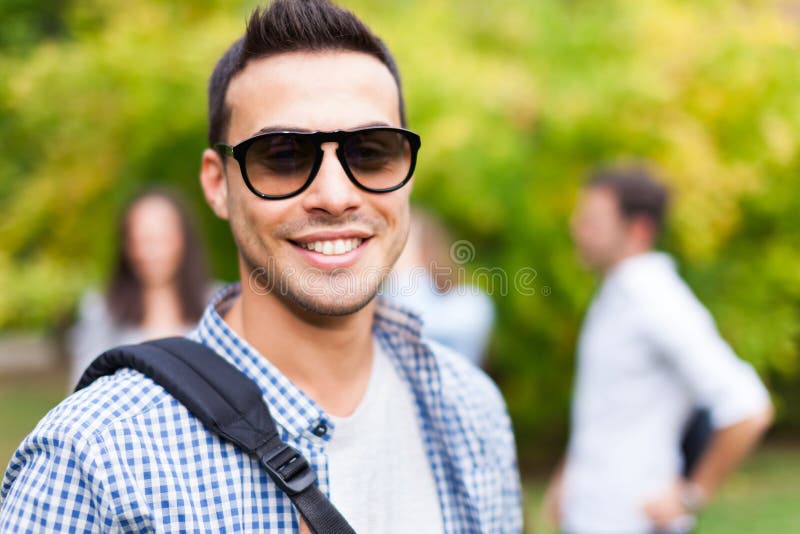 Smiling Student Going To School Stock Photo - Image of youth, group ...
