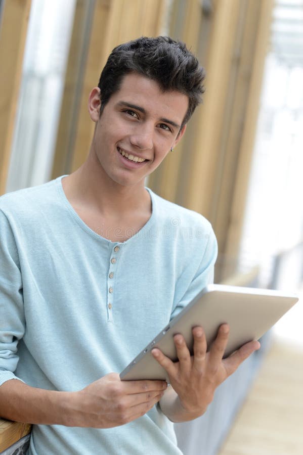 Smiling Student Going To School Stock Photo - Image of youth, group ...