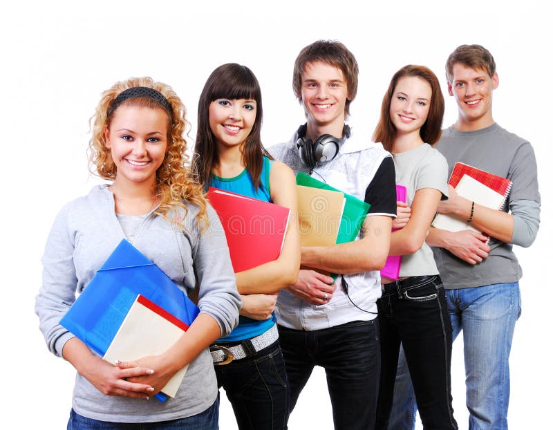 Happy college students stock image. Image of beautiful - 24850601