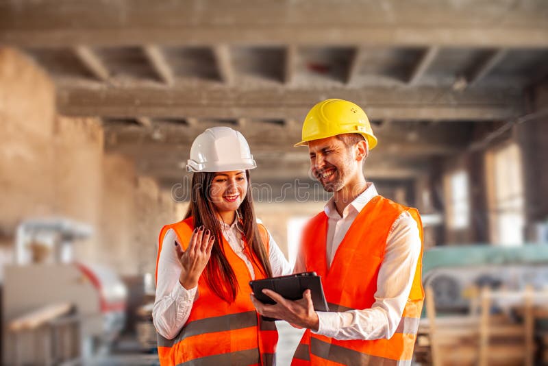 Smiling Students Doing Practical Work at Factory. Professional People ...