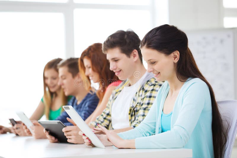 Students Studying with Laptops in Class Room Stock Image - Image of ...