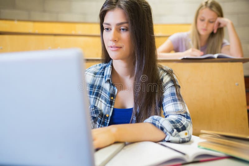 Smiling Students Working in Class Stock Image - Image of smart, college ...