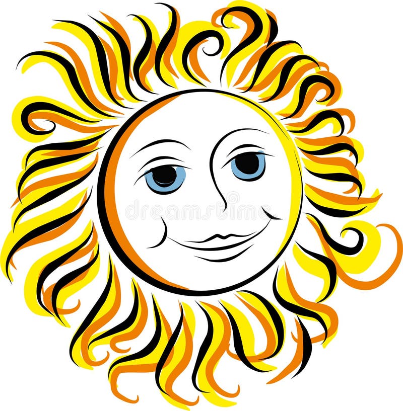 Moon & sun stock vector. Illustration of moon, yellow - 4200573