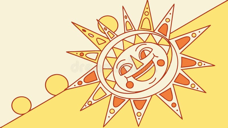 Smiling Sun Illustration with Bright Radiating Light Beams Vector ...