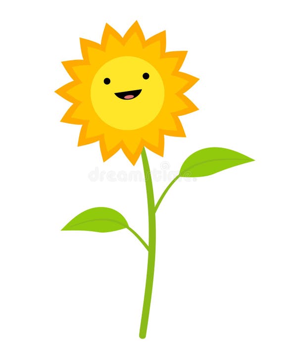 Smiling Sunflower Clip Art stock illustration. Illustration of ...