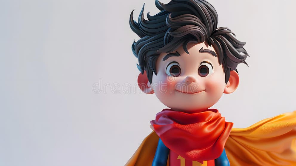 Smiling Superhero Boy Generated Using AI. Stock Illustration ...