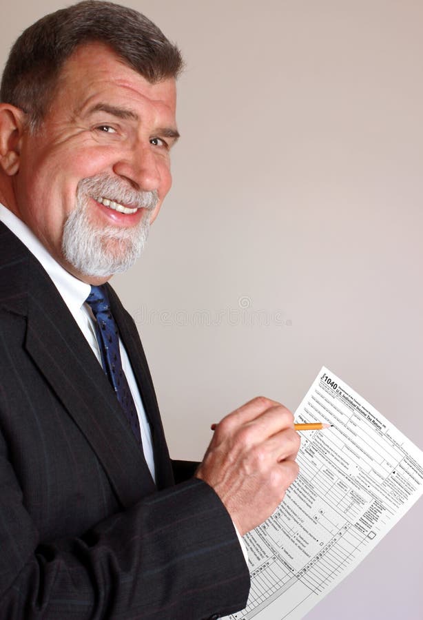 Smiling Tax Accountant with Tax Form Editorial Stock Image - Image of ...