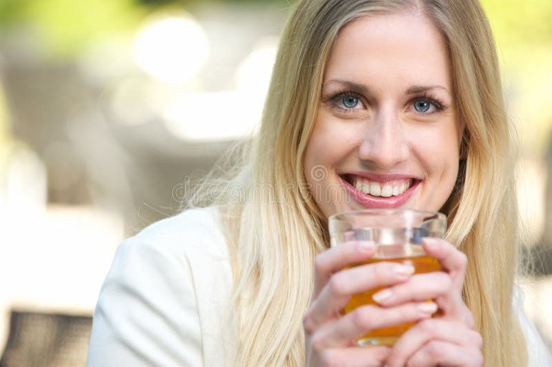 Smiling with Tea stock photo. Image of brown, fresh, enjoy - 27145614