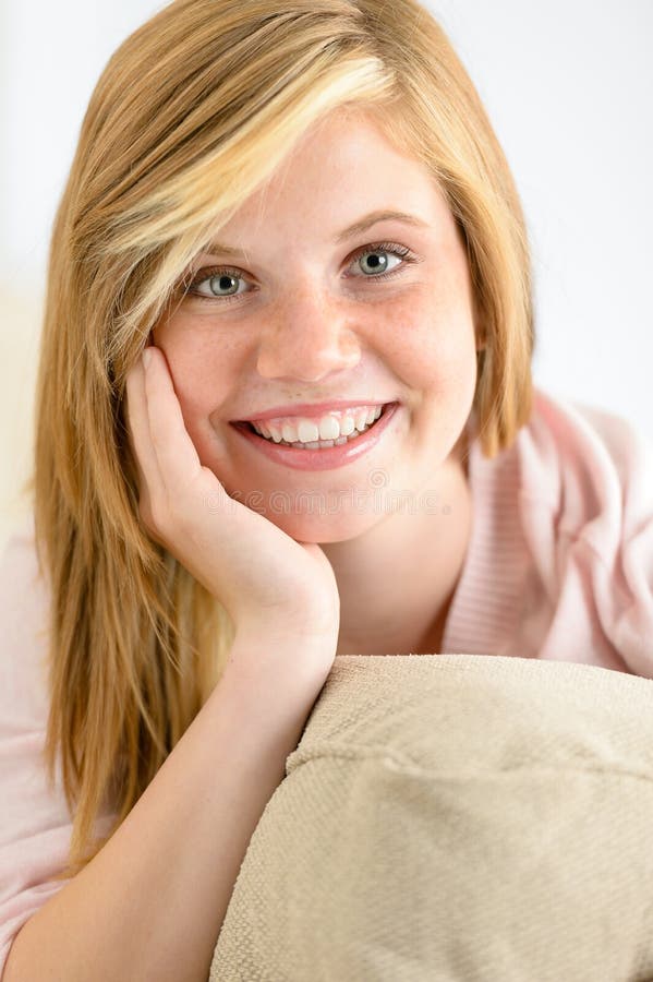 Smiling Teenage Girl Looking at Camera Stock Image - Image of young ...