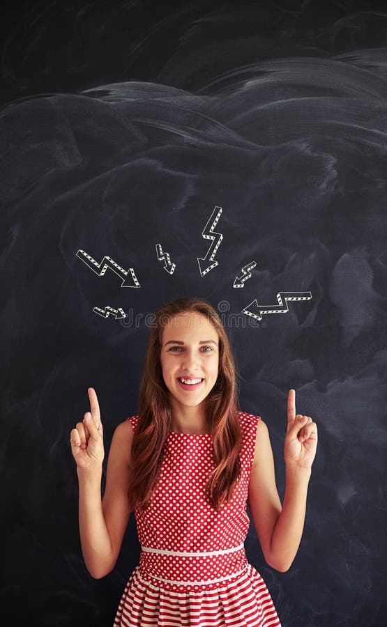 Smiling Teenage Girl Showing the Concept of Thinking Stock Image ...