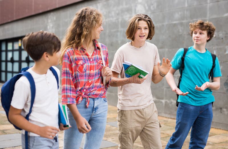 School Friends Walk after Class Stock Photo - Image of positive, break ... School Friends Walk after Class Stock Photo - Image of positive, break ...