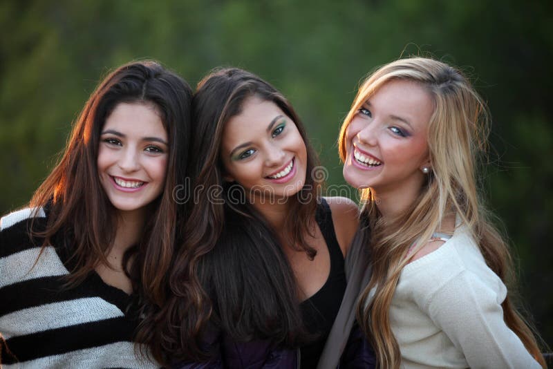 Smiling Teens with Beautiful White Teeth Stock Photo - Image of ...