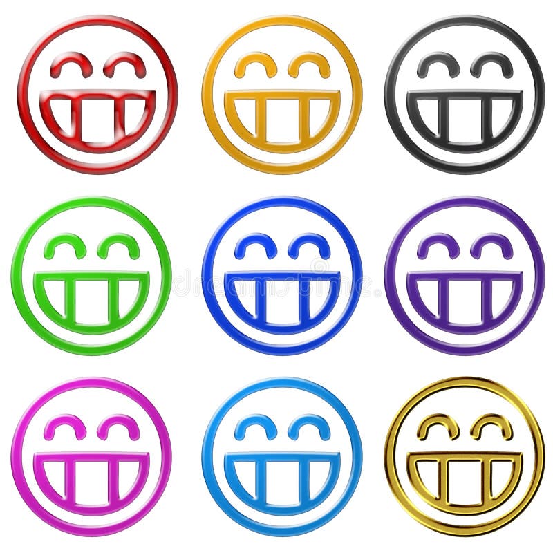 Smiling teeth emoticon stock illustration. Illustration of ciao - 7019259
