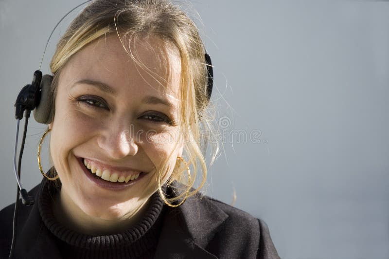 Smiling telemarketer stock photo. Image of businesswoman - 3319526