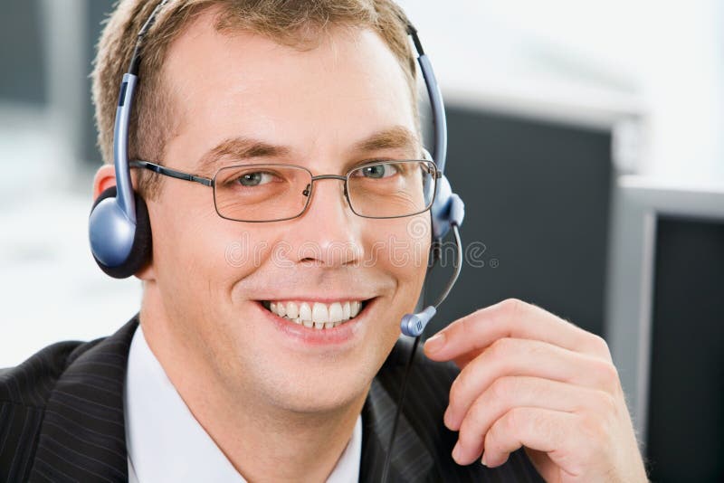 Busy telephone operator stock photo. Image of communication - 4338800