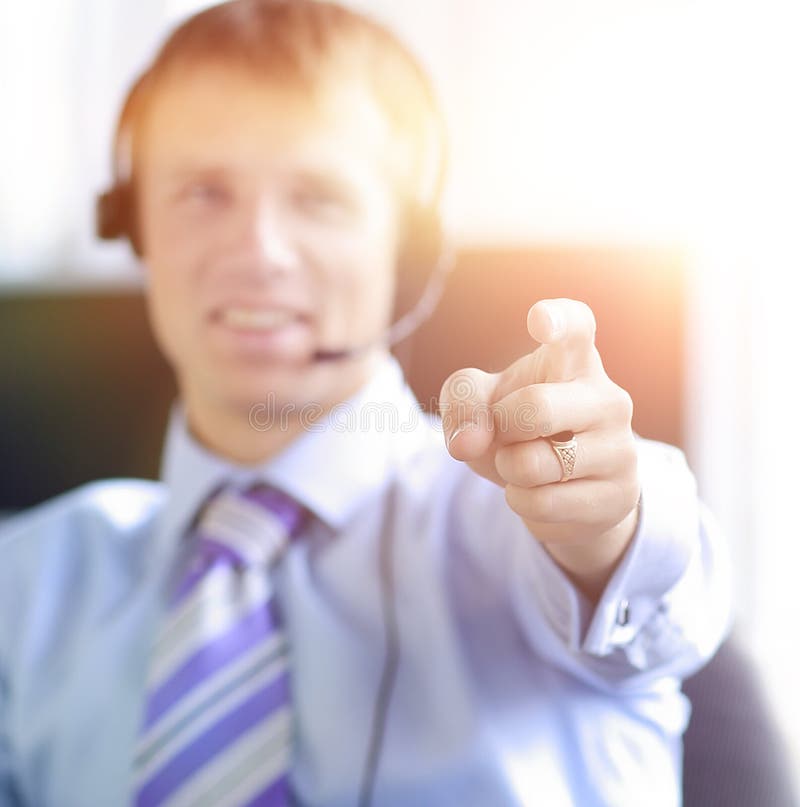 Customer Support Executive Pointing Towards You Stock Photo - Image of ...